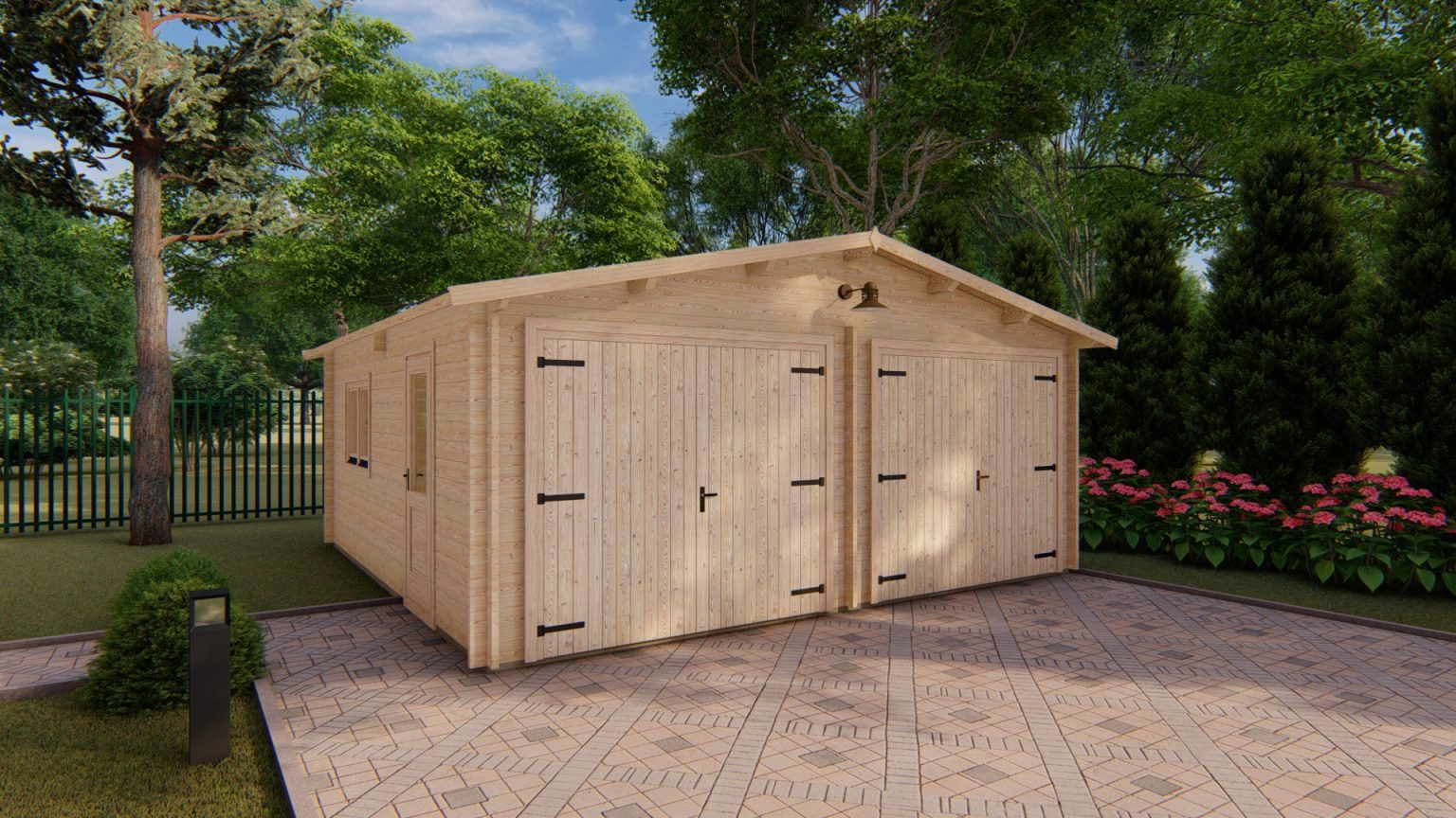 Garage in legno doppio 6x6 premium