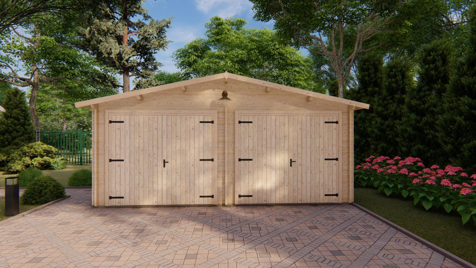 Garage in legno doppio 6x6 premium